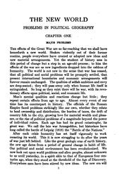 The New World: Problems in Political Geography (1921 edition) | Open ...
