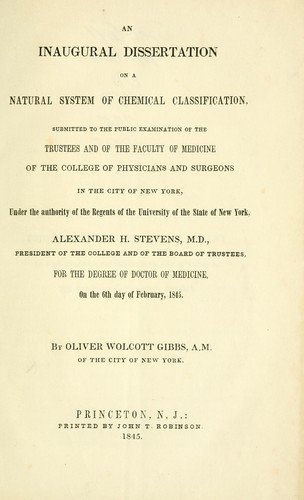 An inaugural dissertation on a natural system of chemical ...