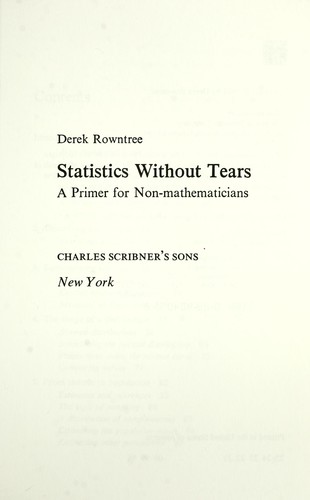 Statistics without tears by Derek Rowntree | Open Library