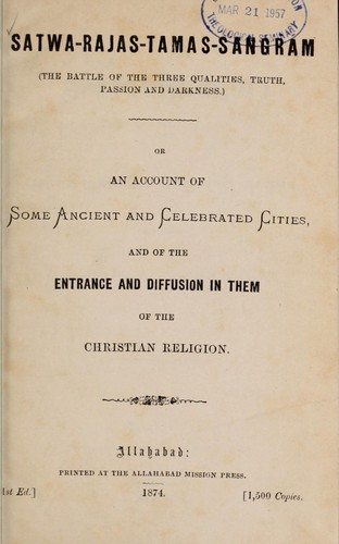 Satwa-rajas-tamas-sangra m = | Open Library