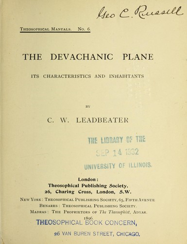 The Devachanic Plane (1896 edition) | Open Library