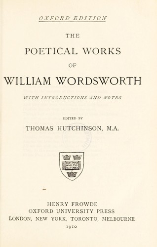 The poetical works of Wordsworth by William Wordsworth | Open Library