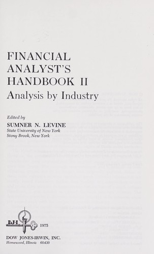 Financial Analyst's Handbook II by S. N. Levine | Open Library