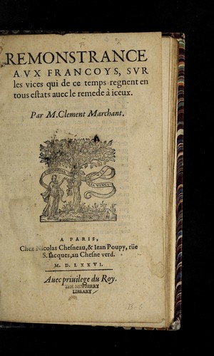 Remonstrance aux Francoys by Cle ment Marchant | Open Library